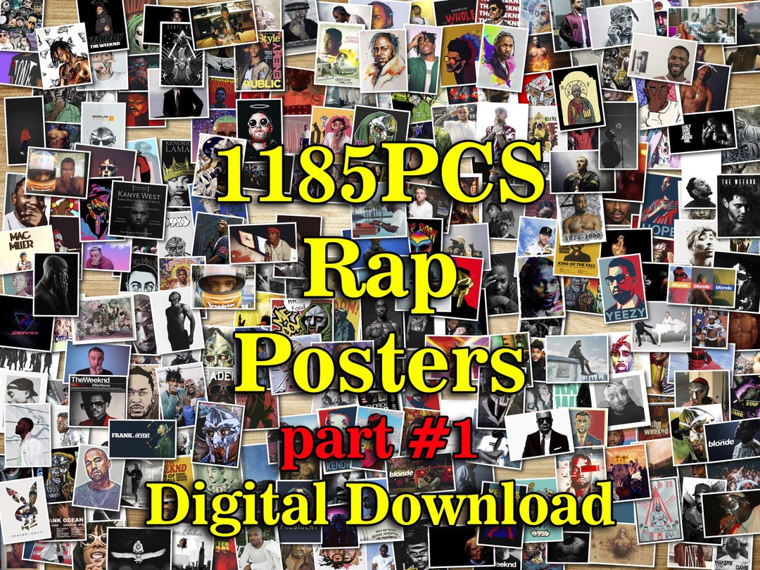 Rap Posters, Rap Poster, Rapper Posters, Rap Lyrics Wall Art, Rap Album ...