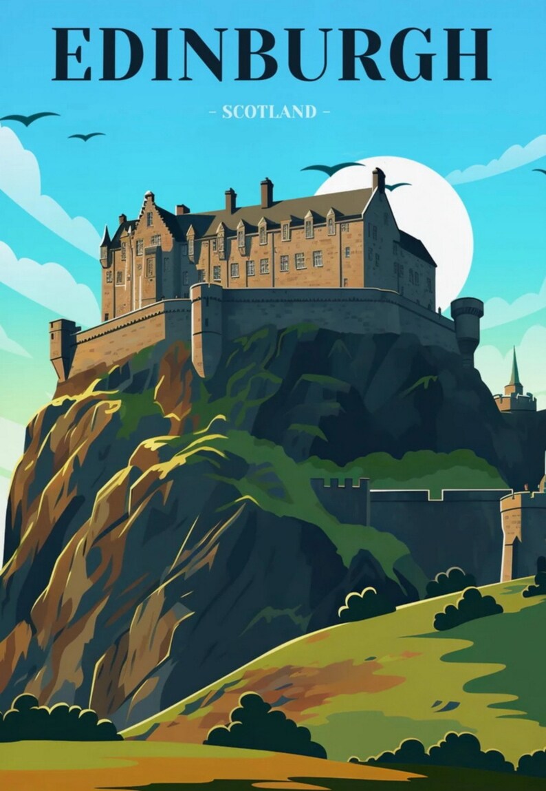Edinburgh Poster, Scotland Poster, Edinburgh Skyline, Glasgow Art ...