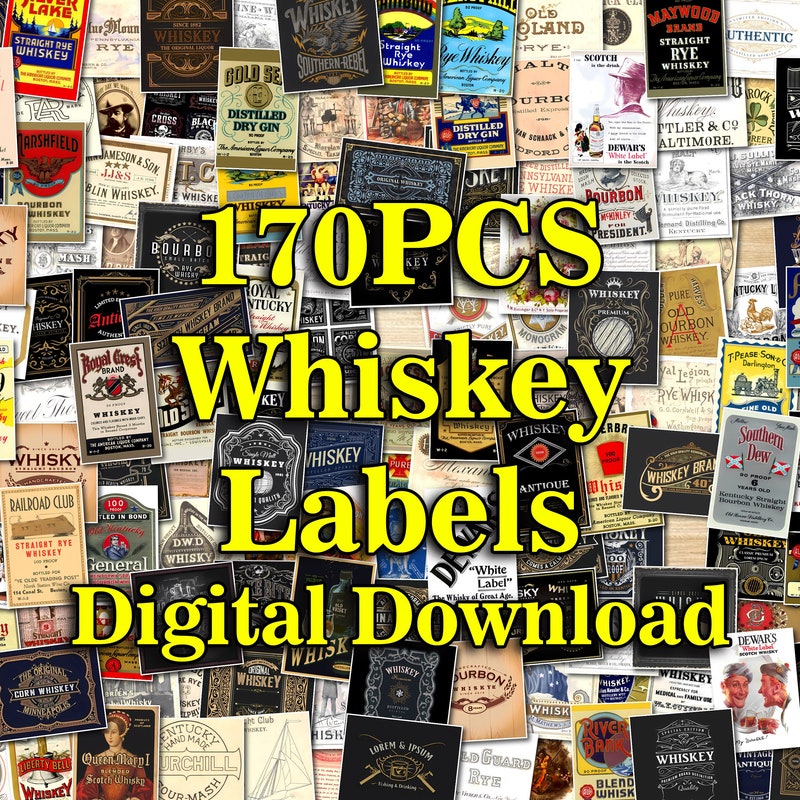 Whiskey Bottle Label - Etsy
