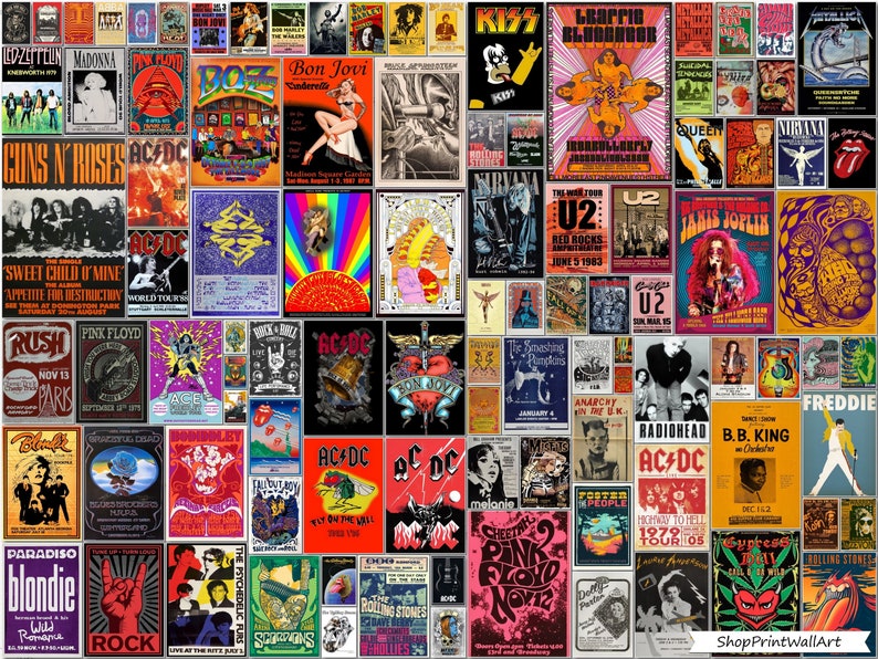 Rock Band Poster, Punk Poster, Classic Rock Poster, Punk Rock Wall Art ...