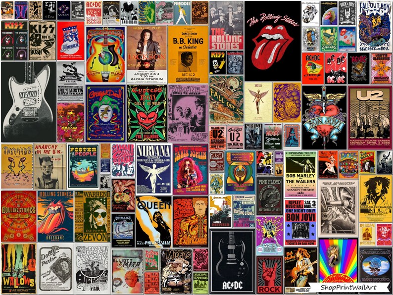 Rock Band Poster, Punk Poster, Classic Rock Poster, Punk Rock Wall Art ...