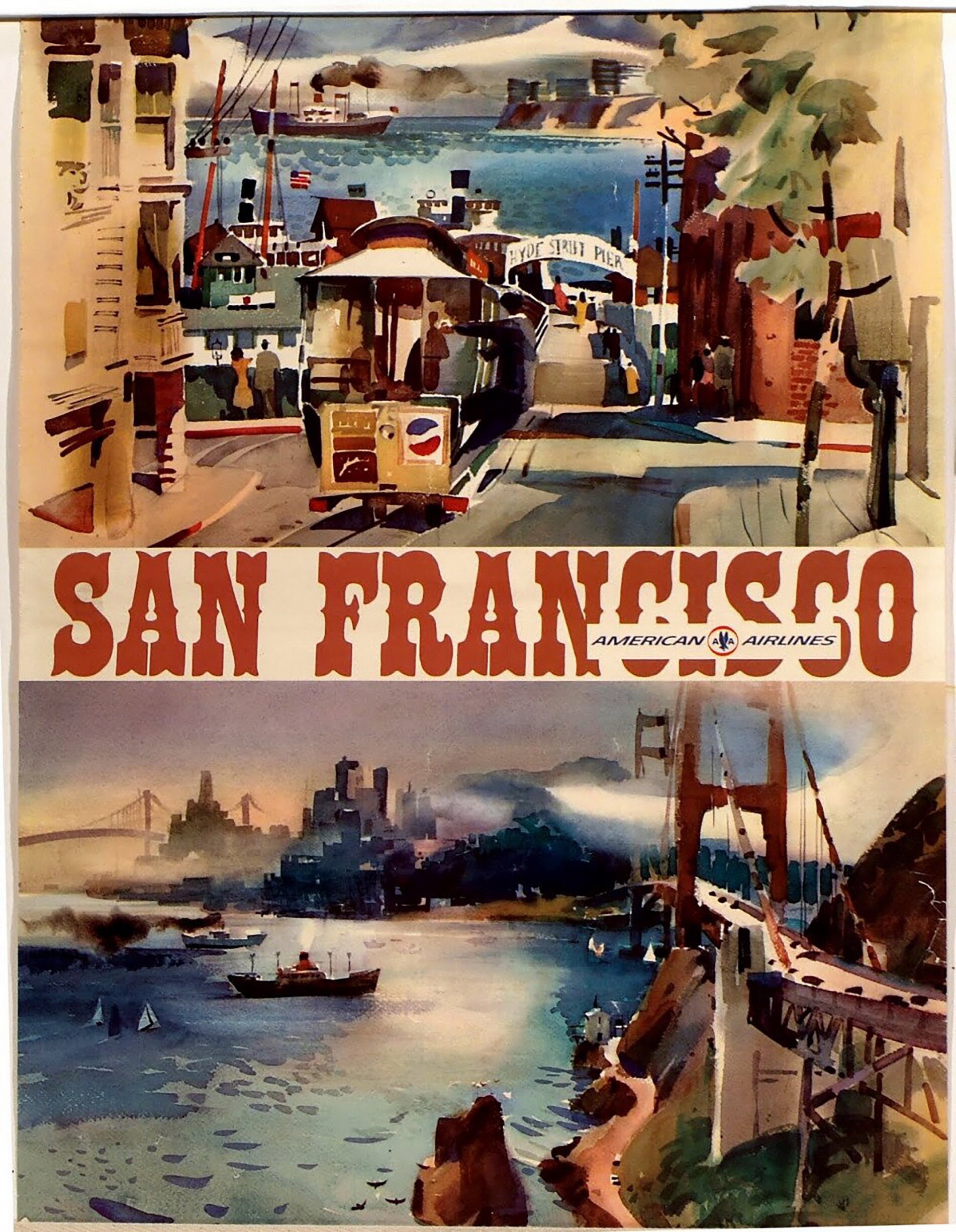 Airline Wall Art, Travel Collage Poster, Vintage Airline, Pan Am ...