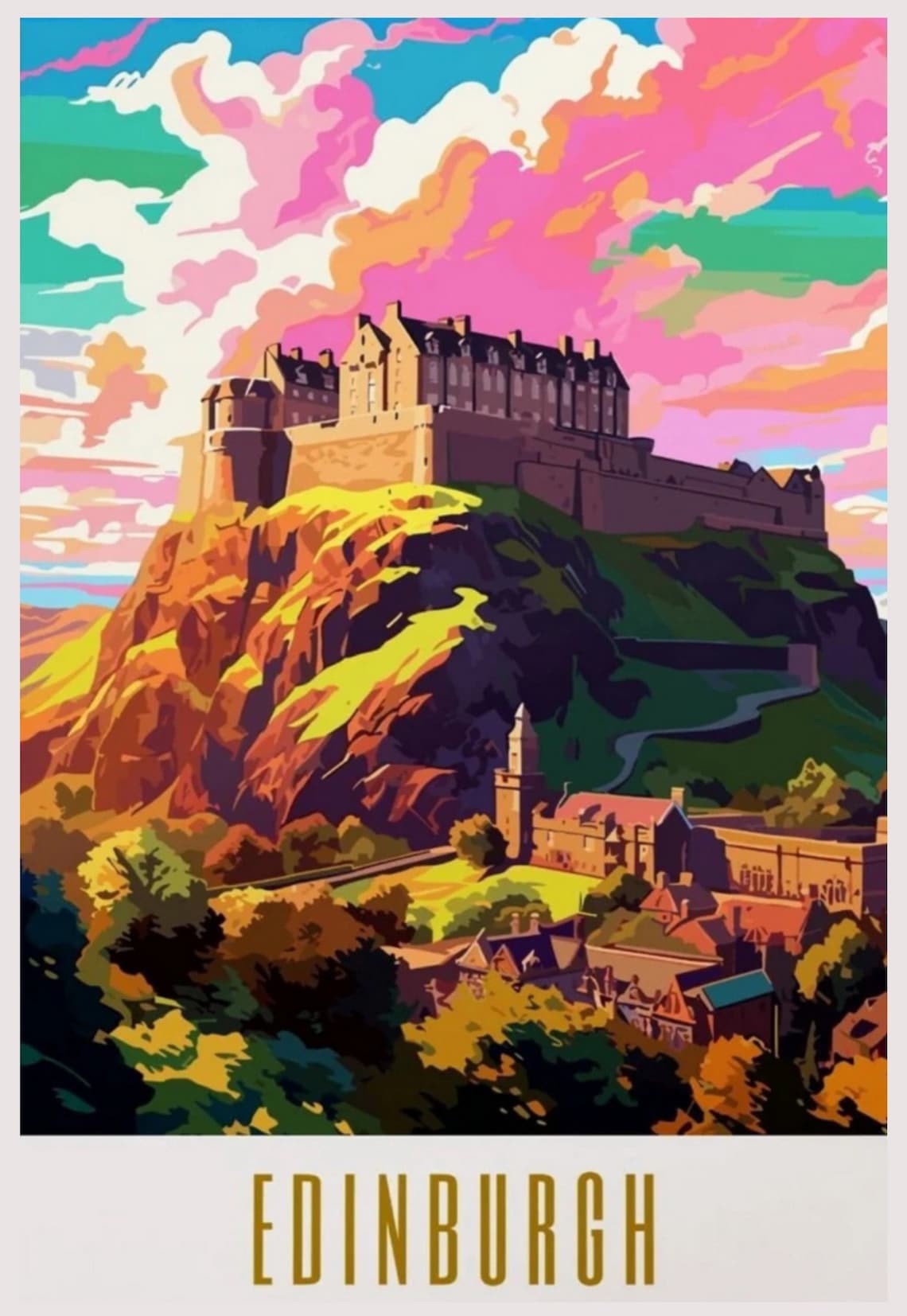 Edinburgh Poster, Scotland Poster, Edinburgh Skyline, Glasgow Art ...