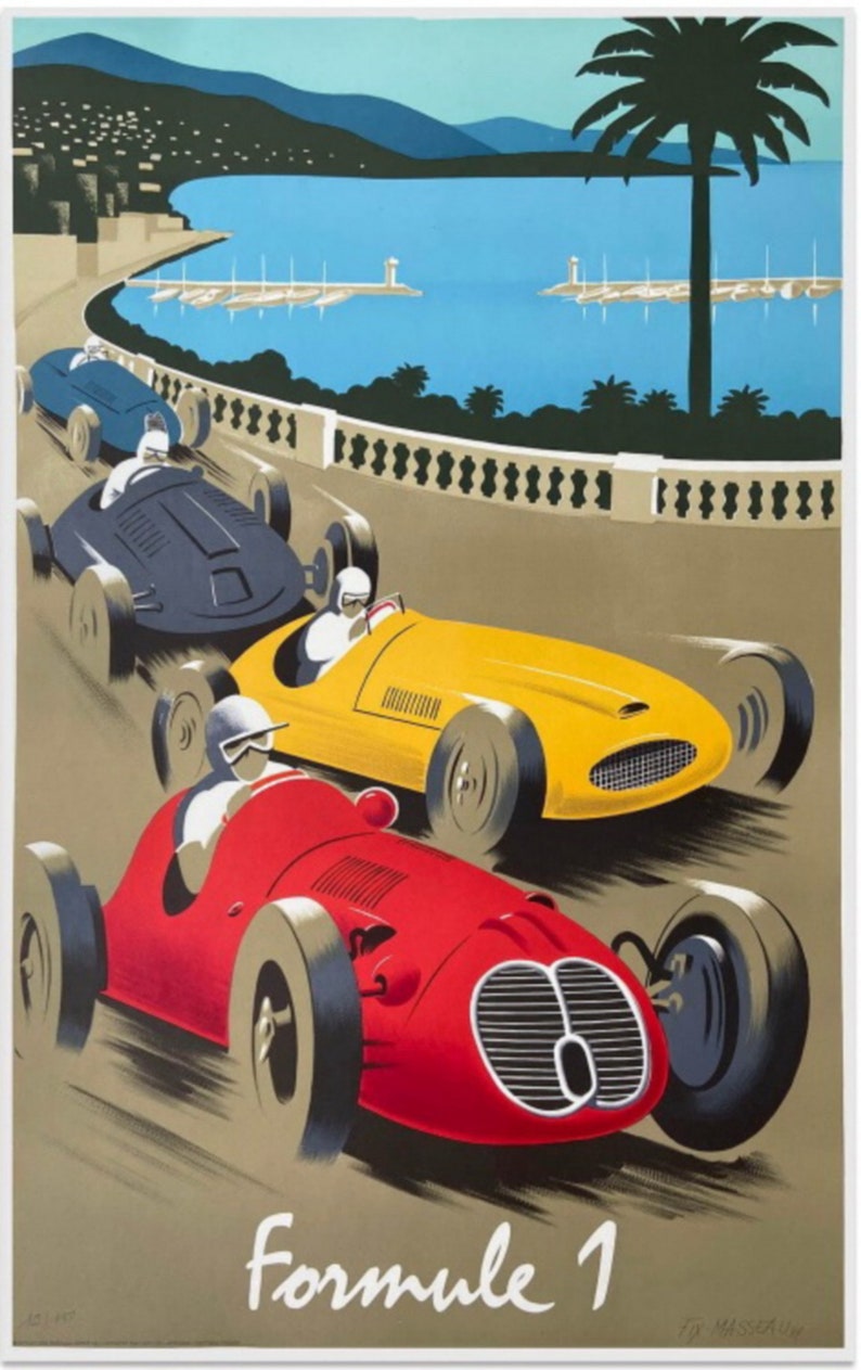 Vintage Race Poster, Marlboro F1 Poster, Race Car Poster,monaco Grand ...