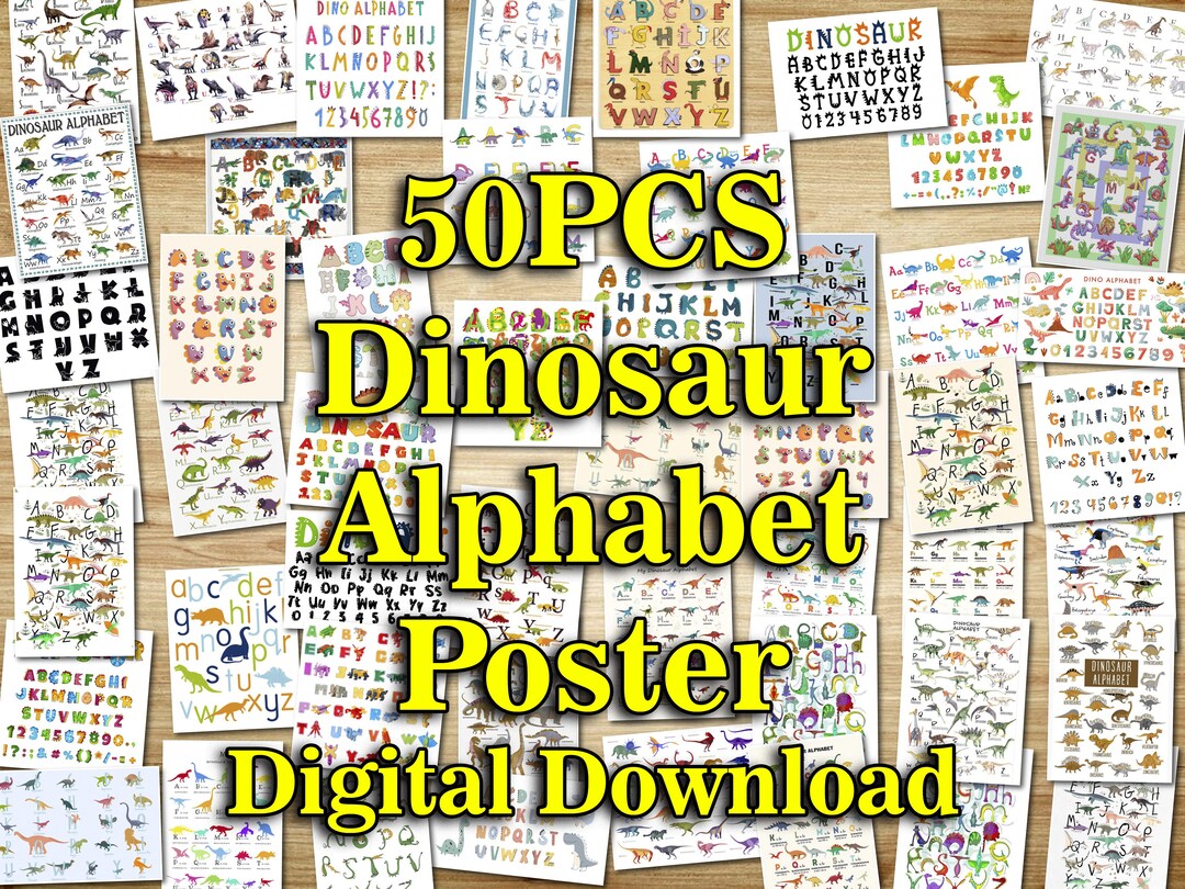 Dinosaurs Alphabet, Dinosaur Abcs, Dinosaur Room Decor, Dinosaur ...