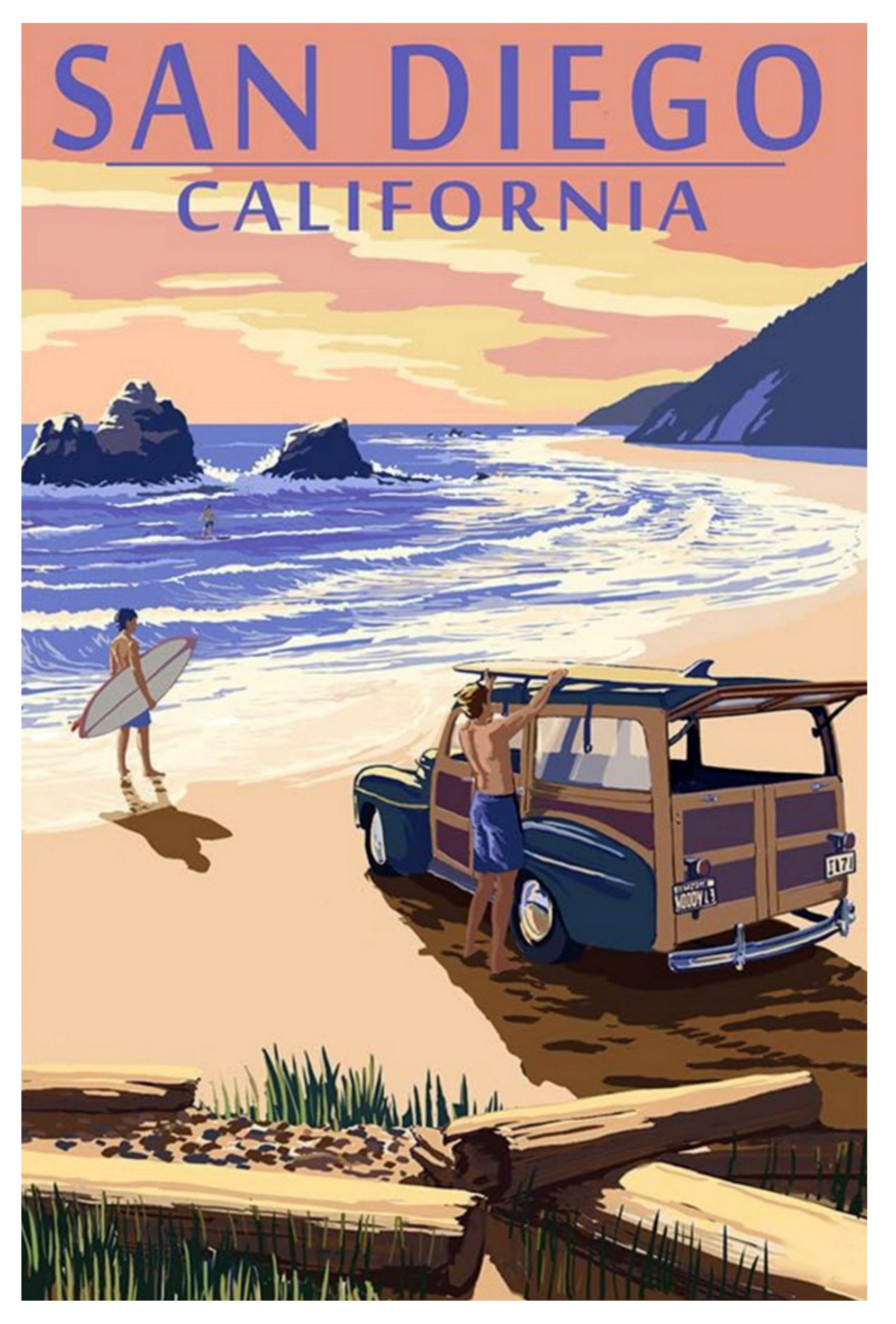 San Diego Poster, San Diego Wall Art, San Diego Art, San Diego Map, San ...