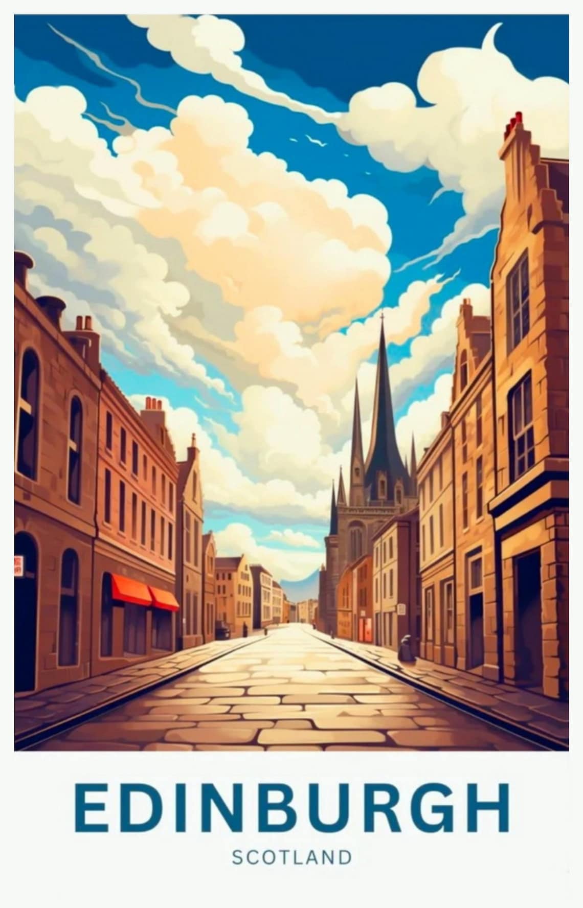 Edinburgh Poster, Scotland Poster, Edinburgh Skyline, Glasgow Art ...