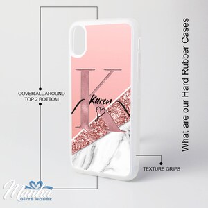 Personalised Initials/name Marble Clear Rubber Phone Case Covers for ...