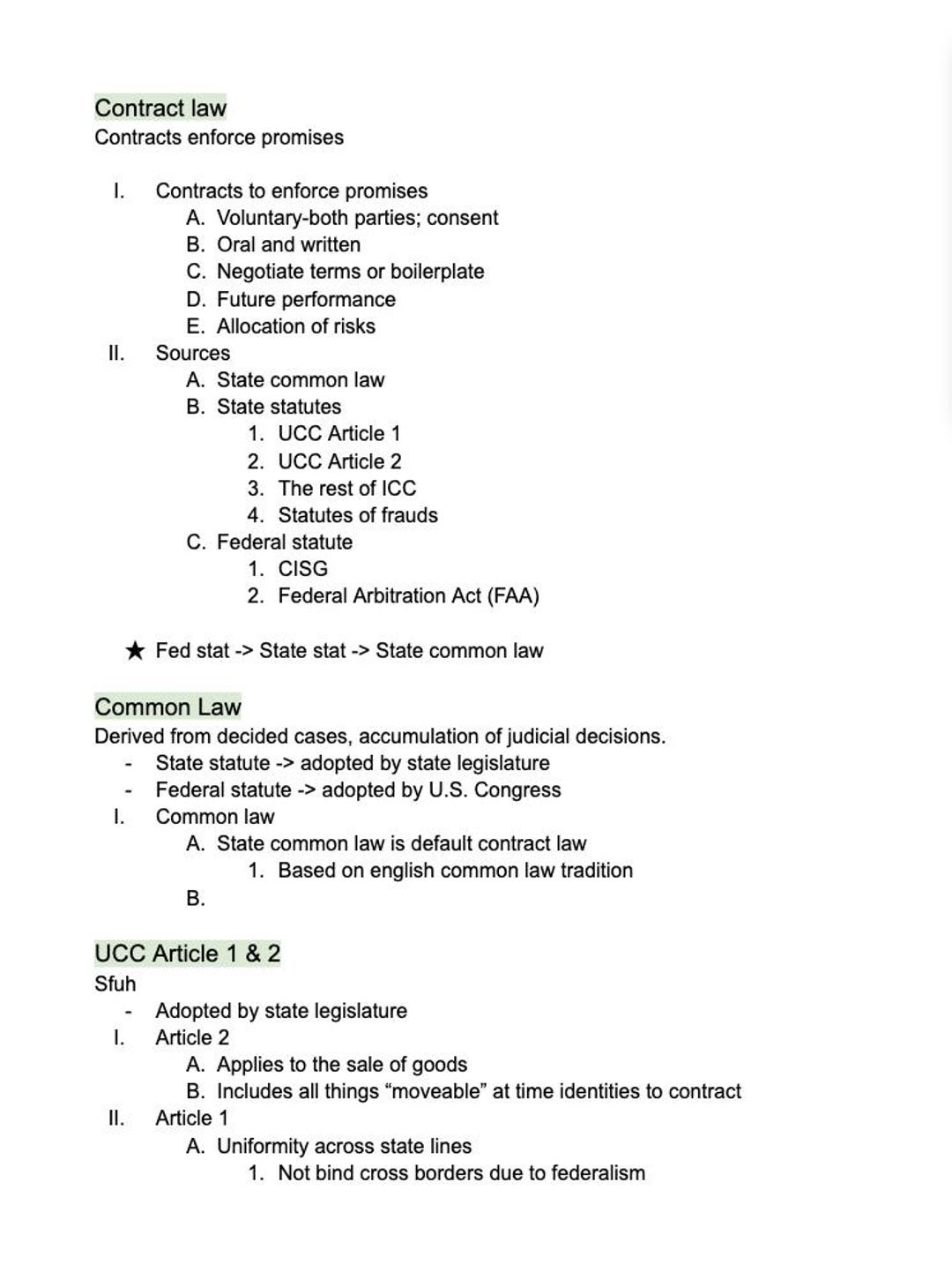 Comprehensive Contracts Law Outline | Law School Study Aid | Digital ...