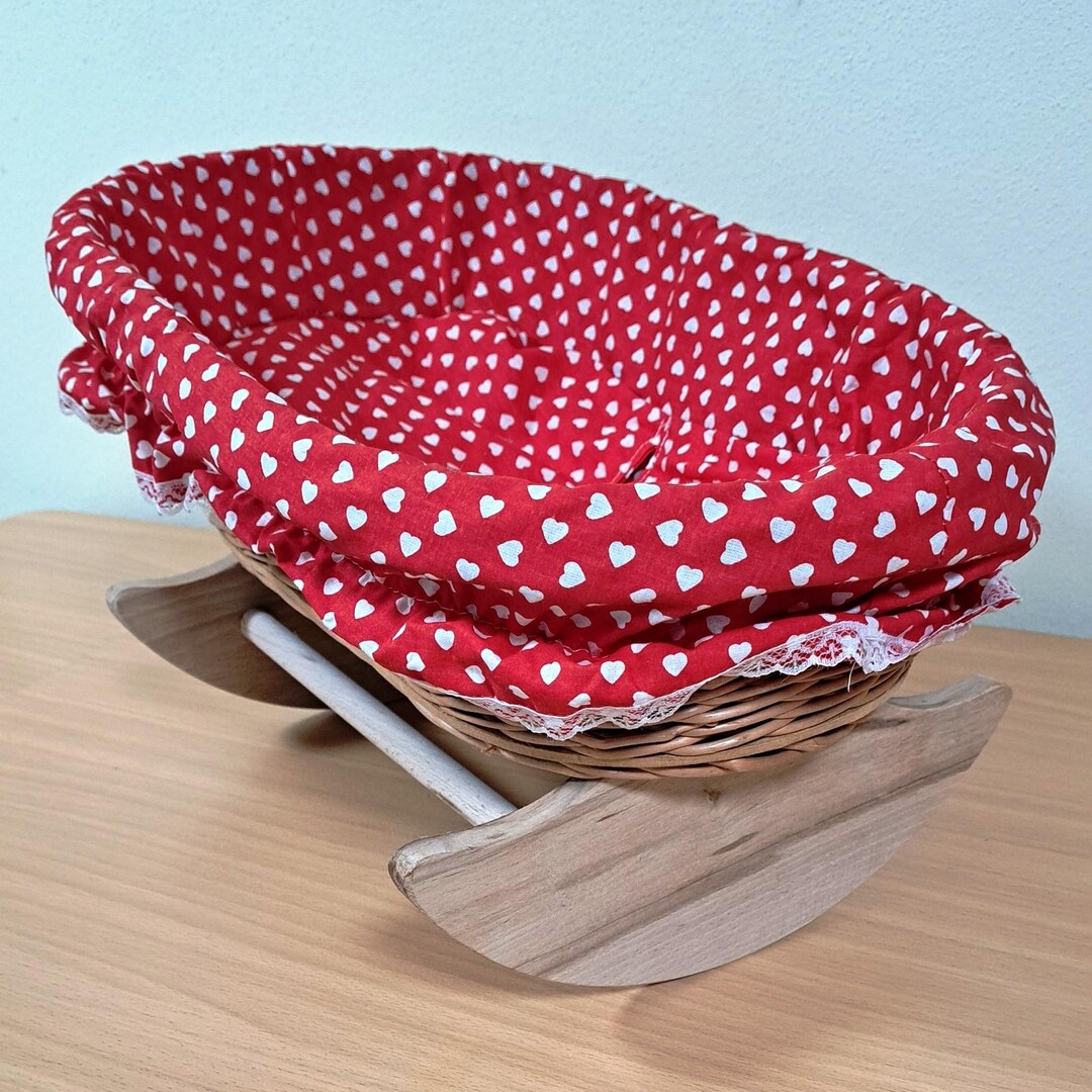 Doll's Cradle, Children's Cradle Made of Willow Red 48 X 30 X 27 Cm ...