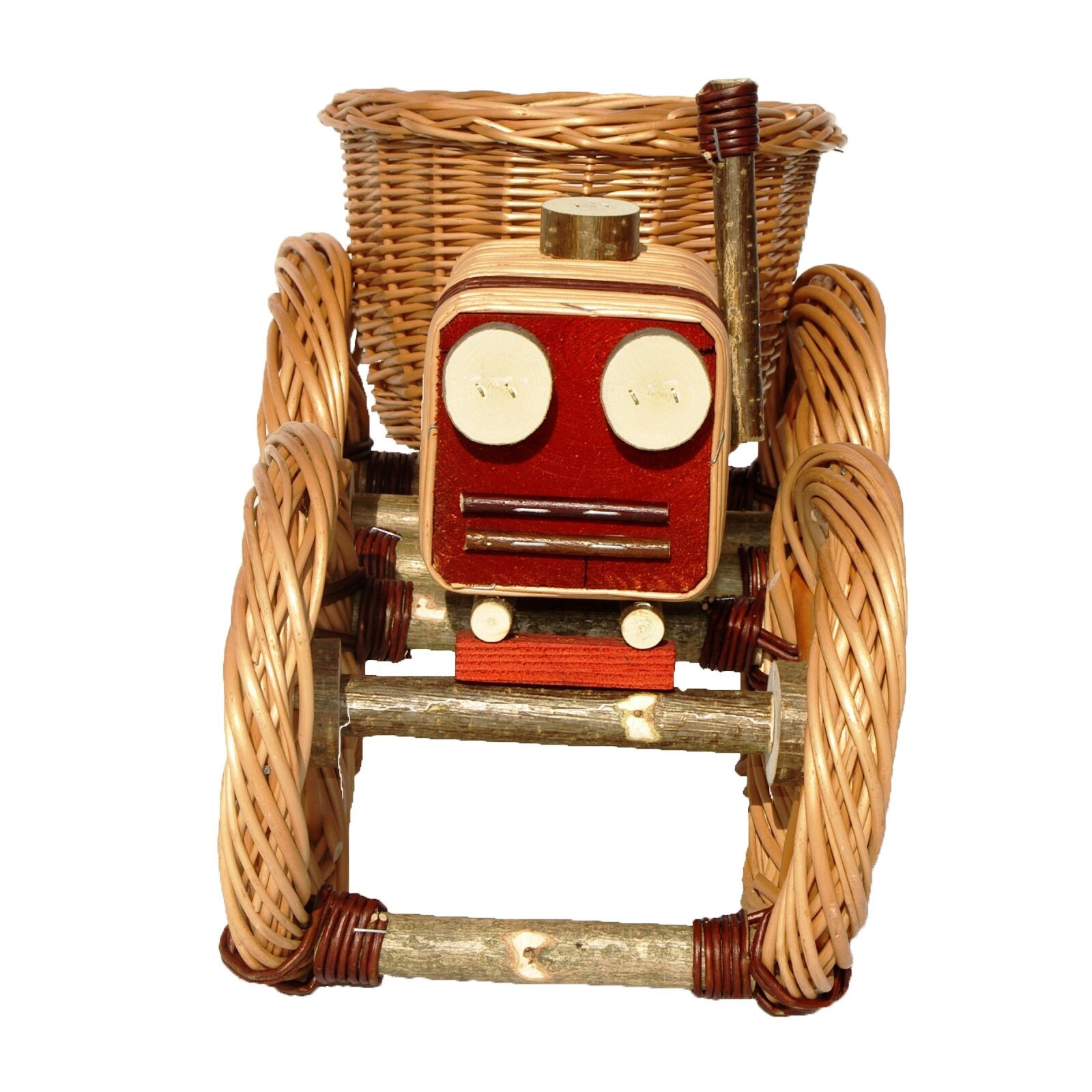 Decorative Tractor, Plant Bowl, Tractor Made of Willow 63 X 29 Cm Light ...
