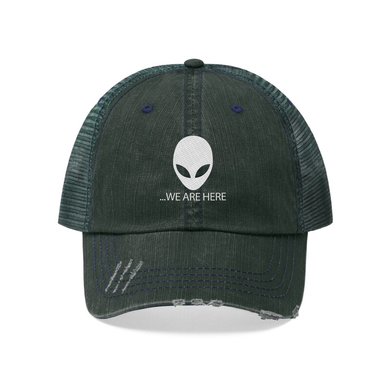 We Are Here Alien Head Unisex Trucker Hat - Etsy