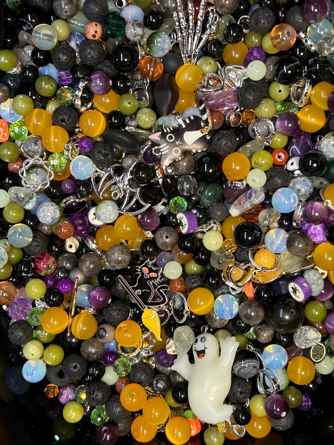 Halloween Bead Mix Crystal Beads Glass Ceramic Plastic Glow in the Dark ...