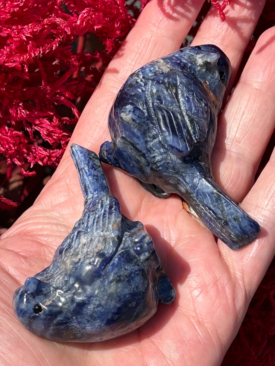 Sodalite Crystal Blue Bird Carving Crystals Stones Stone Marbled Long ...