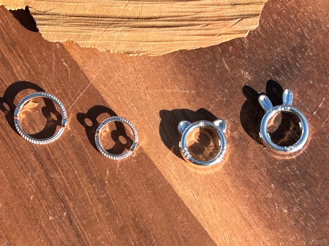 Round Cat or Bunny Shaped Metal Bead Frames 8mm or 10mm Beads Crystal ...