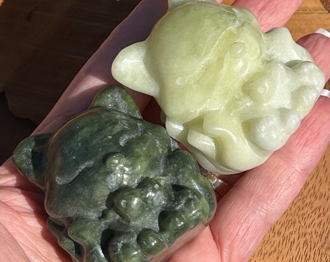 New Jade Serpentine 9 Nine Tailed Fox Carving Crystals Stones Stone ...