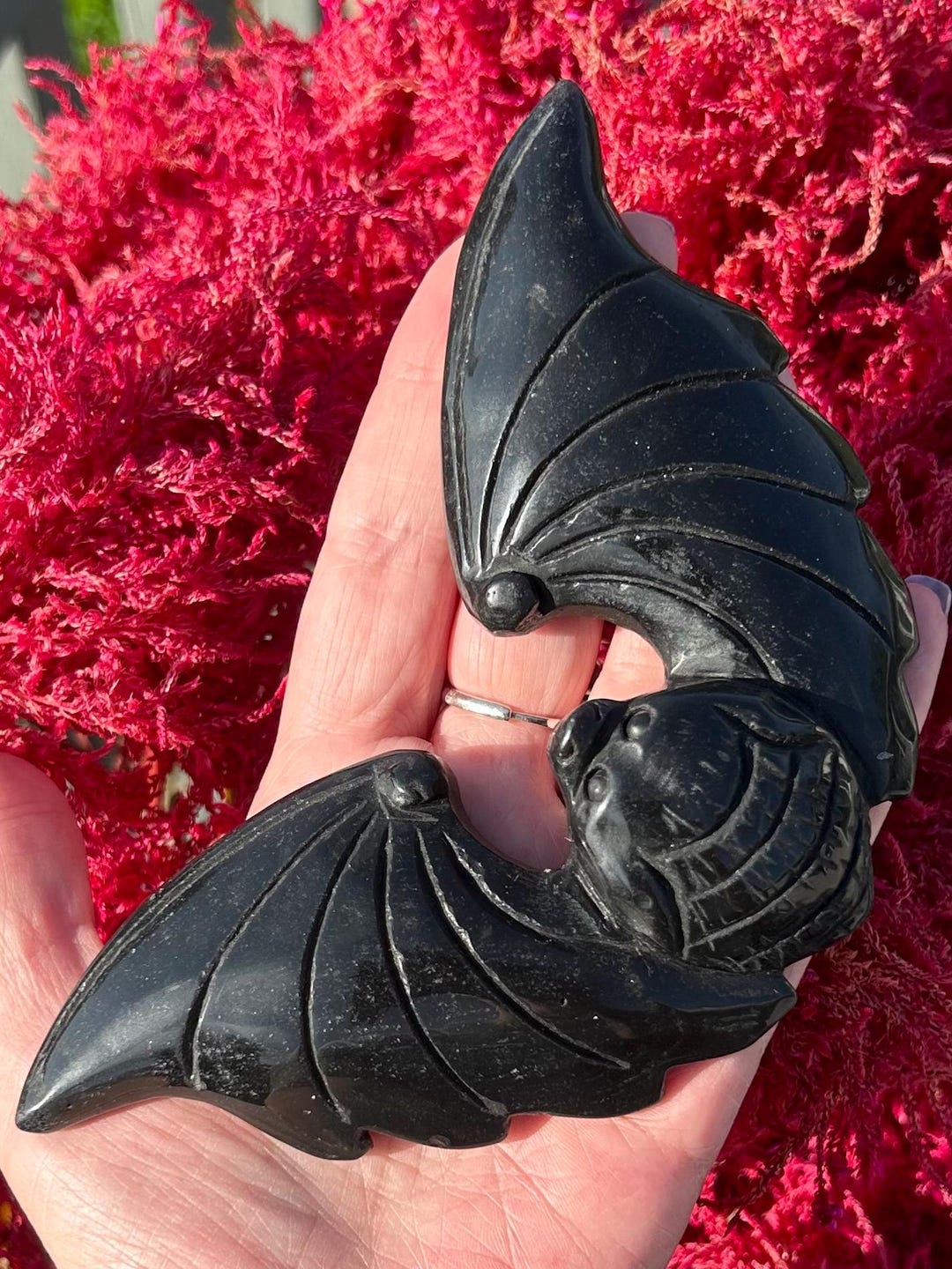 Crystal Bat Carving Balancing Floating Flying Obsidian Mookaite Tigers ...