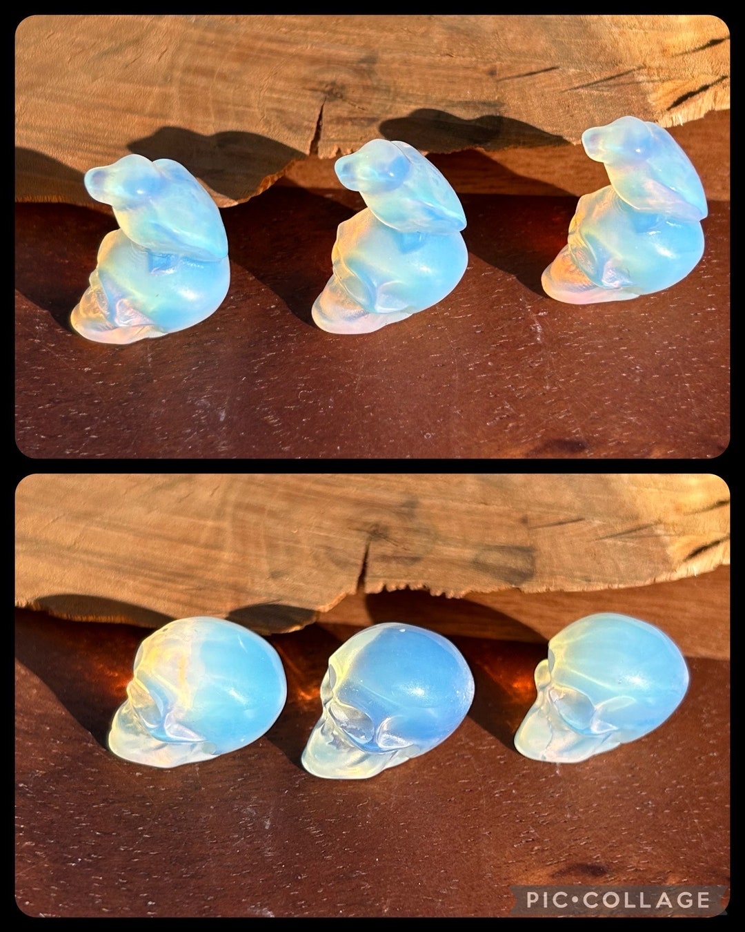 Opalite Skull Raven Crow Crystal Mini Micro Carving Crystals Stone ...