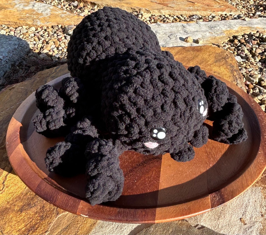 Crochet Spider Black Chunky Plushie Plush Plushy Soft Amigurumi Goth ...