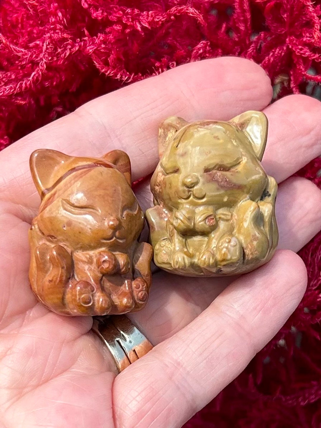 Alashan Agate 9 Nine Tailed Fox Carving Crystals Stones Stone Carvings ...