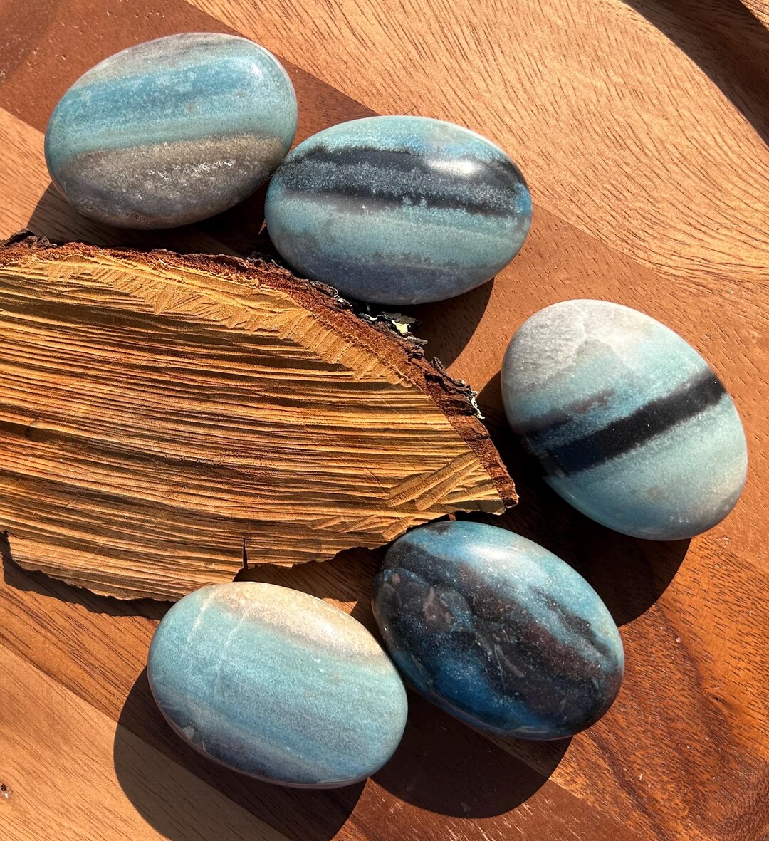 Trolleite Crystal Palmstone Crystals Stones Blue Black Unique Palm ...