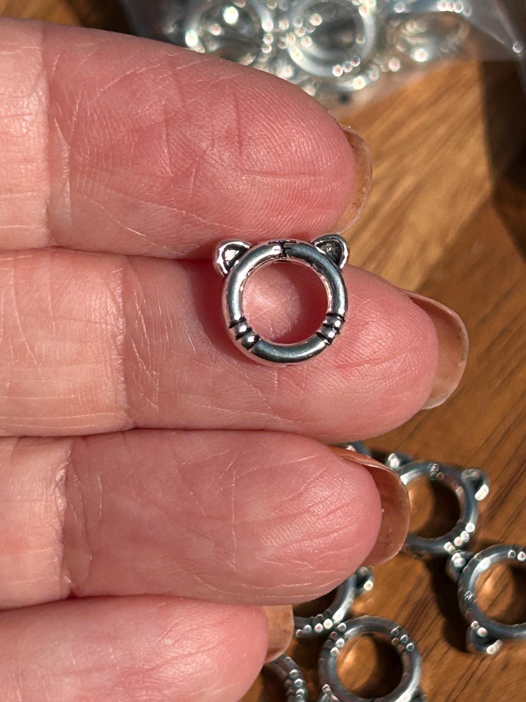 Cat Head Shaped Metal Bead Frames for 6mm Beads Cats Lovers Whiskers ...