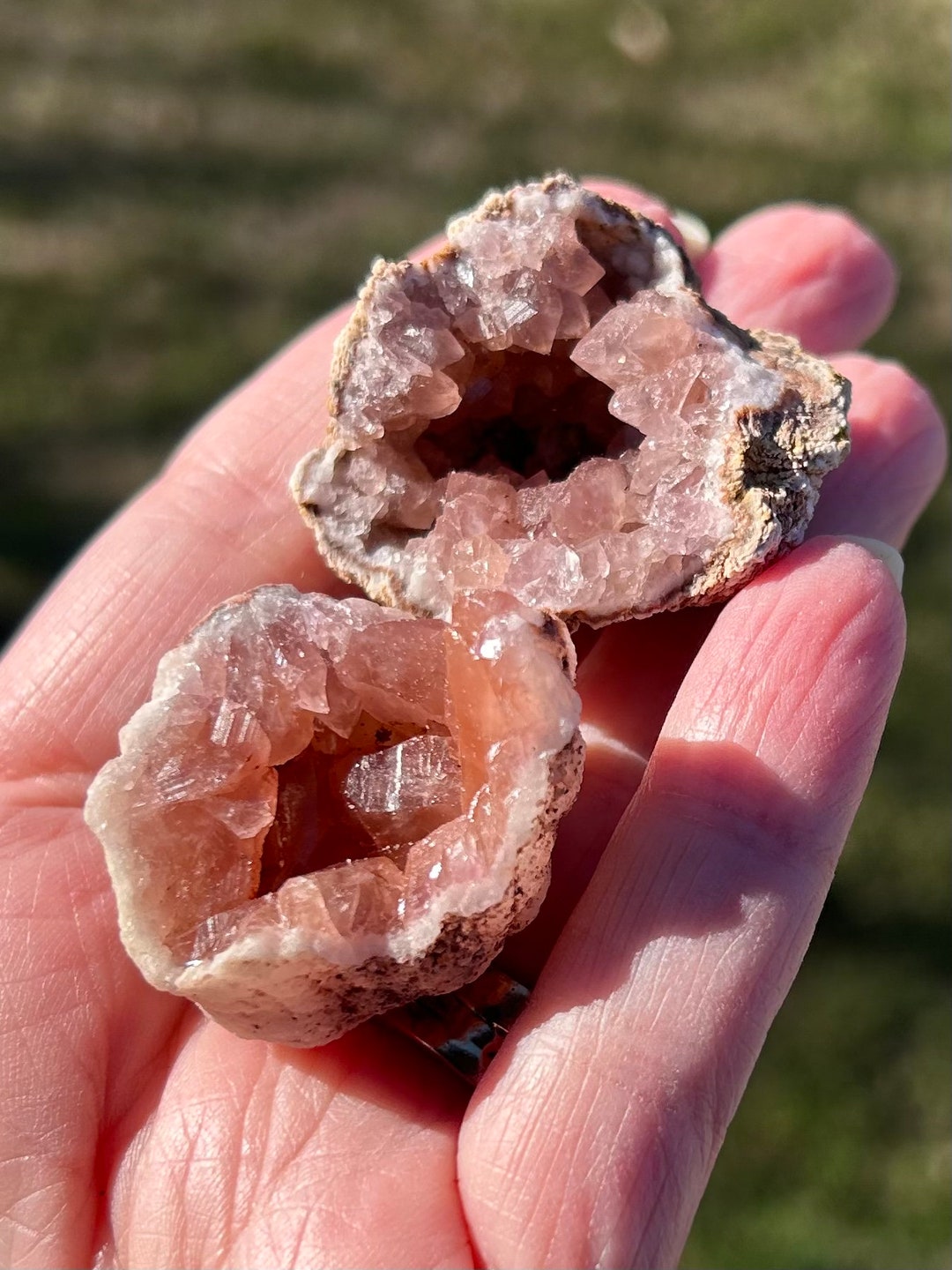 Pink Amethyst Crystal Geode Cluster Crystals Druzy Sparkly - Etsy