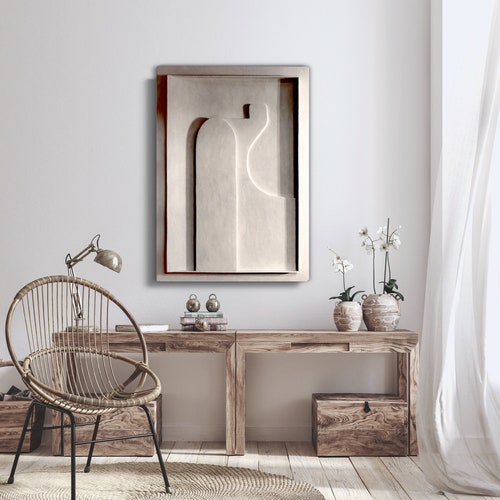 Plaster Art 3d Abstract Relief Minimalistic Framed - Etsy