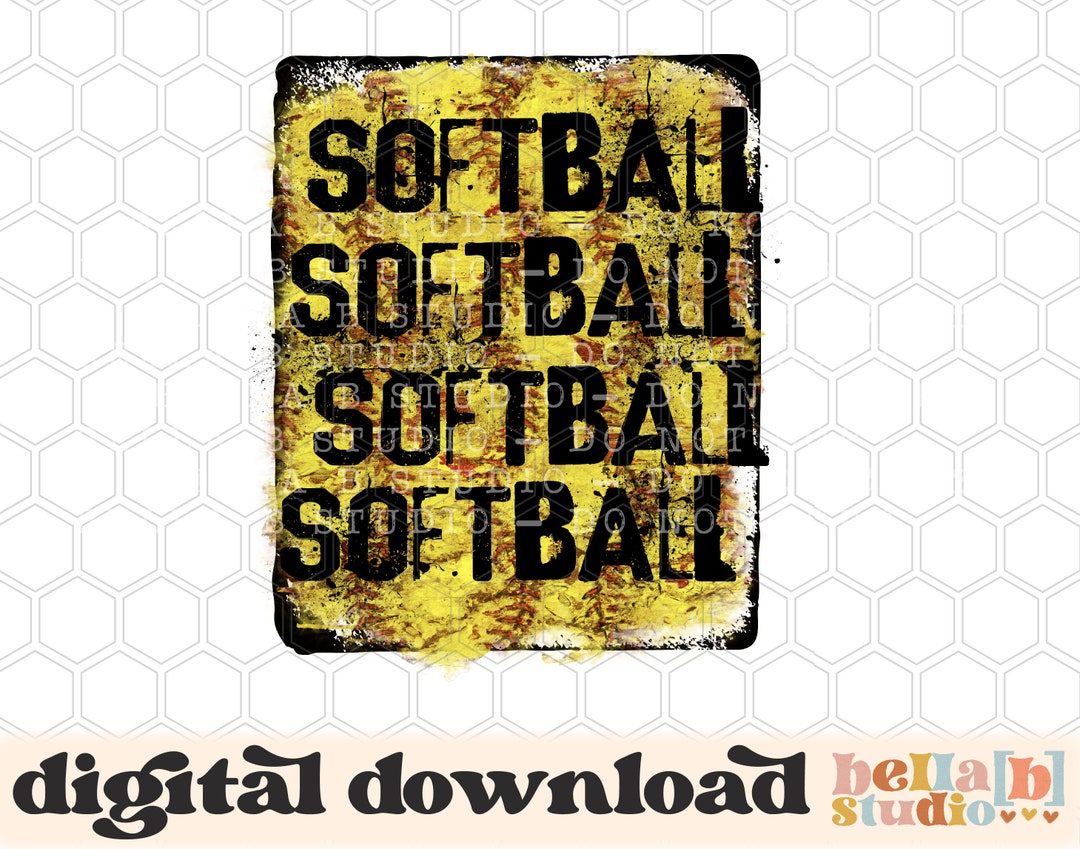 Distressed Softball PNG Sublimation Digital Download, Grunge, Vintage ...