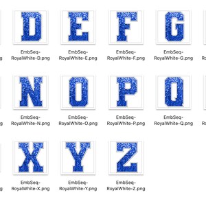 Faux Embroidered Sequin PNG Alphabet Set,royal Blue Sequin,blue Faux ...