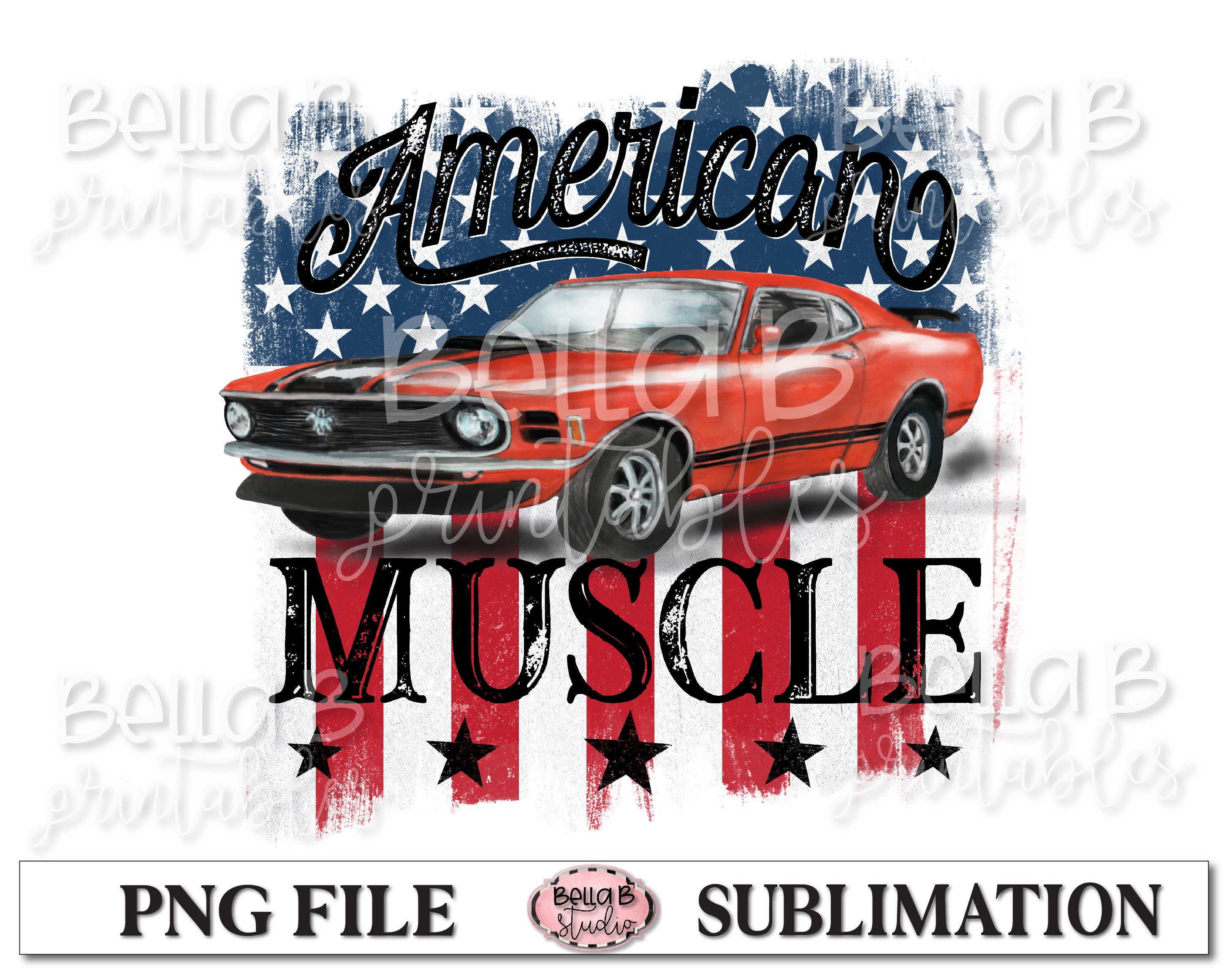 American Muscle Sublimation Design Muscle Car Vintage - Etsy