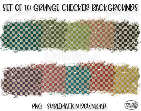 Grunge Checker Sublimation PNG Background Bundle Sublimation - Etsy