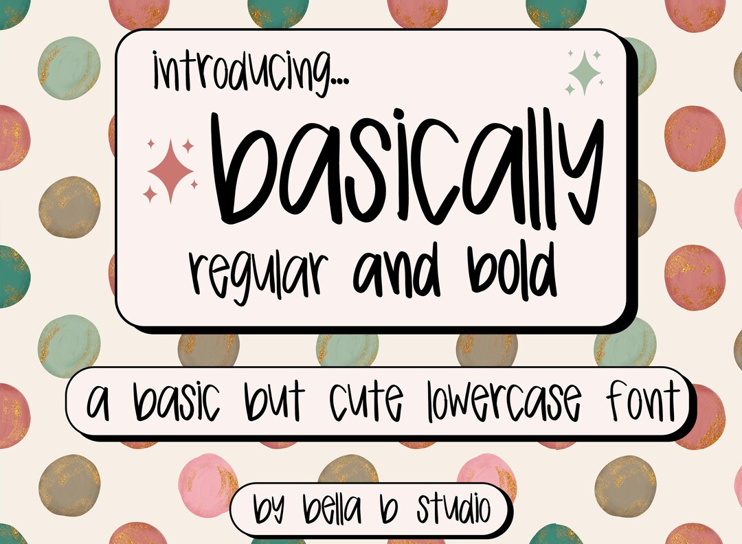 Basically Font, Basic Cute Font, Hand Drawn, Handwritten Font, Cute, Preppy Font, Procreate Font ...