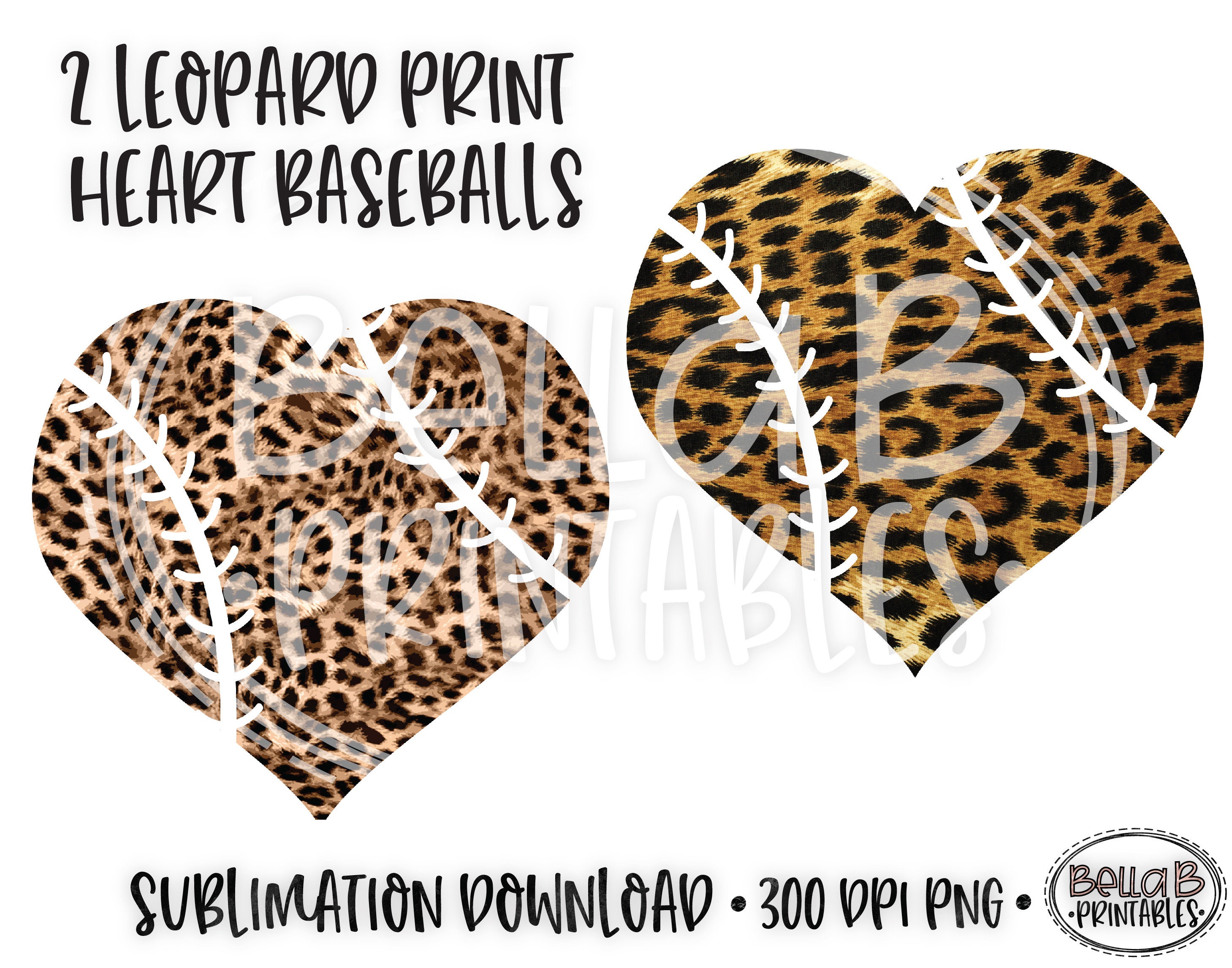 Leopard Print Baseball Sublimation, Leopard Heart, Baseball Sublimation ...