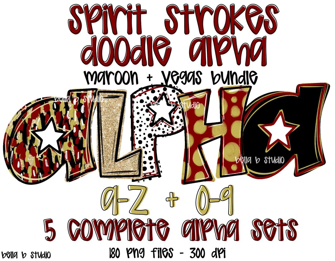 Maroon Vegas Gold Spirit Doodle Alpha, Spots Alpha PNG, School Spirit ...