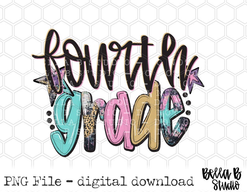 Cute Starry Grunge School Grades PNG Design Bundle, School PNG Bundle ...