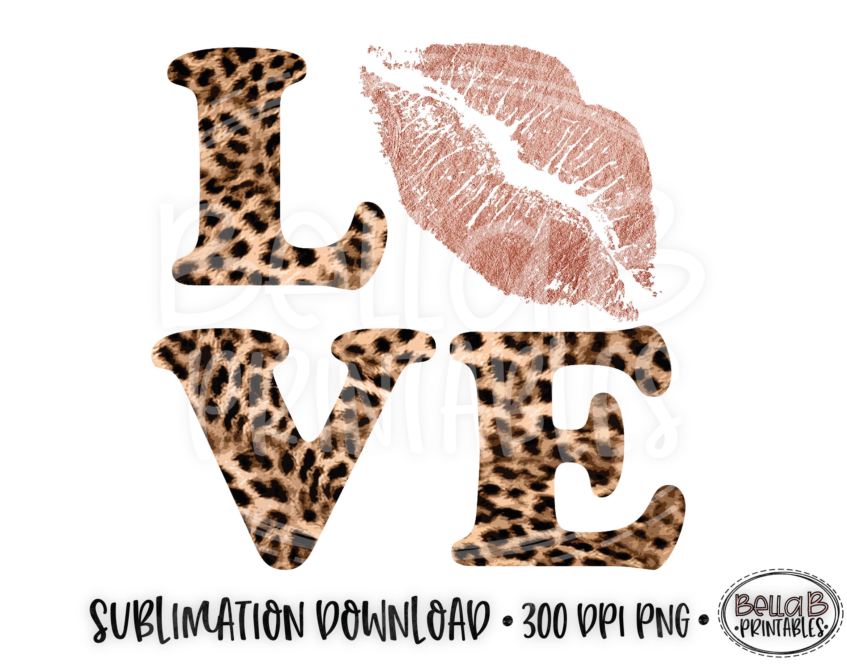 Leopard Cheetah Print Valentines Sublimation Love | Etsy