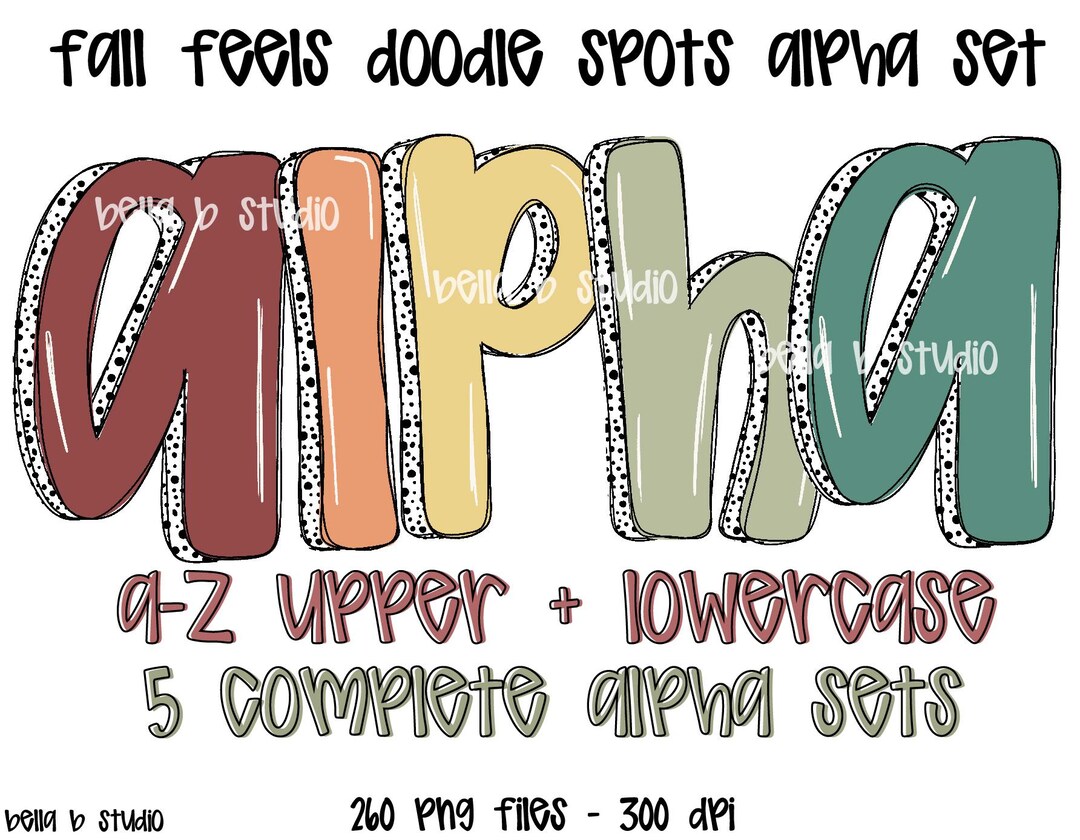 Fall Doodle Alpha PNG Bundle, Grunge, Autumn Alpha PNG, Alphabet ...