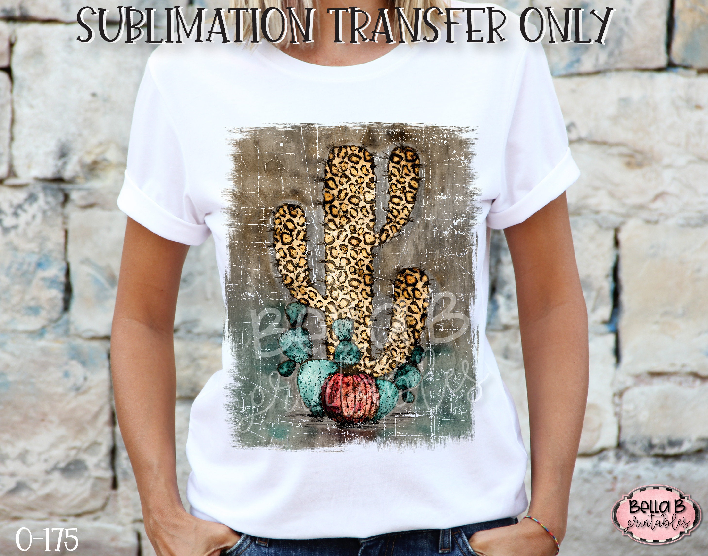 Distressed Leopard Cactus Sublimation Transfer Ready to - Etsy