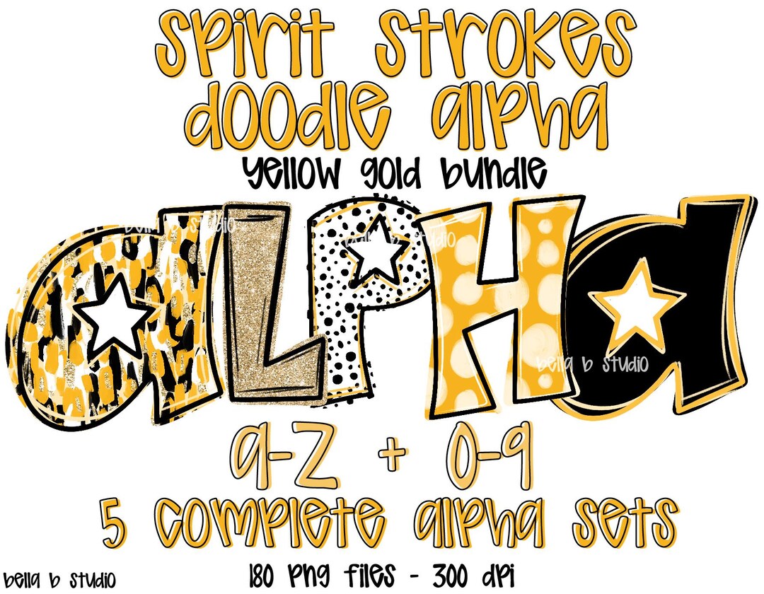 Yellow Gold Spirit Doodle Alpha, Spots Alpha PNG, School Spirit ...
