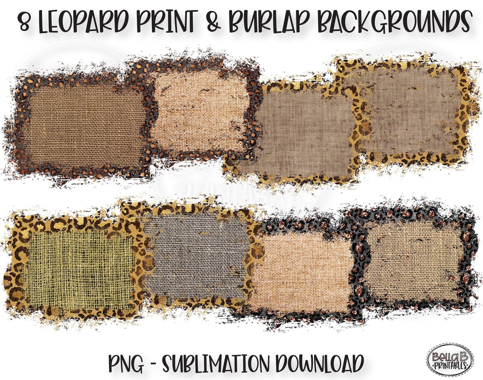 Distressed Leopard Print Burlap PNG Sublimation Background - Etsy