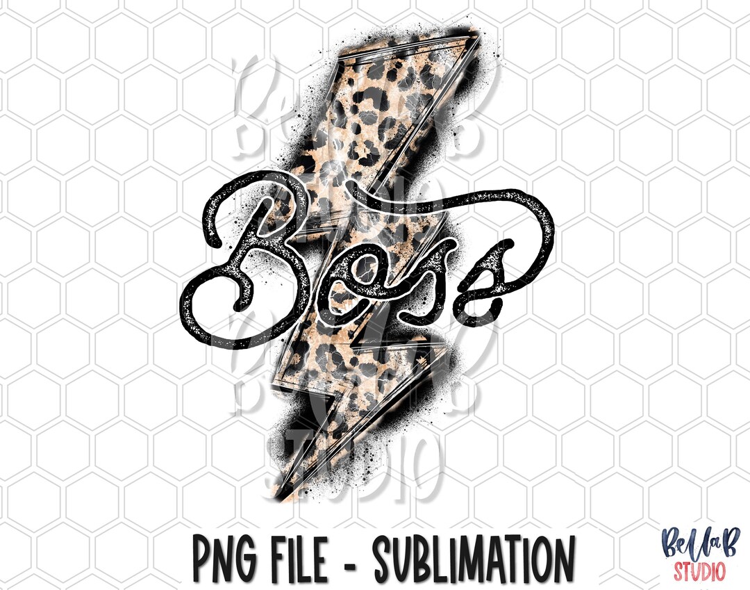 Boss Lightning Bolt PNG Sublimation Design, Leopard Cheetah Bolt, Rock ...