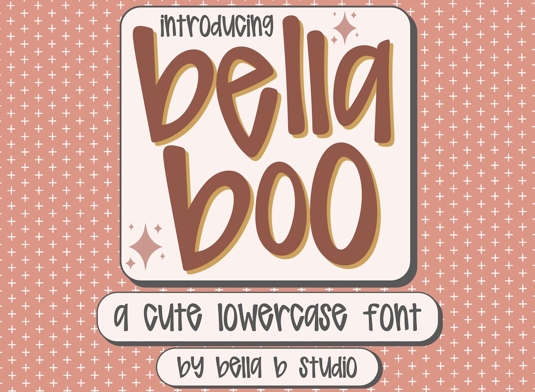 Bella Boo Font, Chunky Font, Hand Drawn, Handwritten Font, Cute, Preppy ...