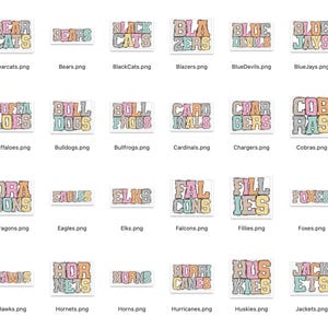 Pastel Varsity Mascot PNG Design, Mascot PNG Bundle, Cute, Varsity ...