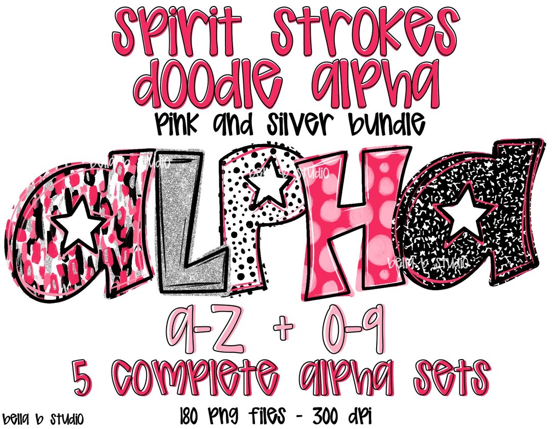 Pink and Silver Spirit Doodle Alpha, Spots Alpha PNG, School Spirit ...