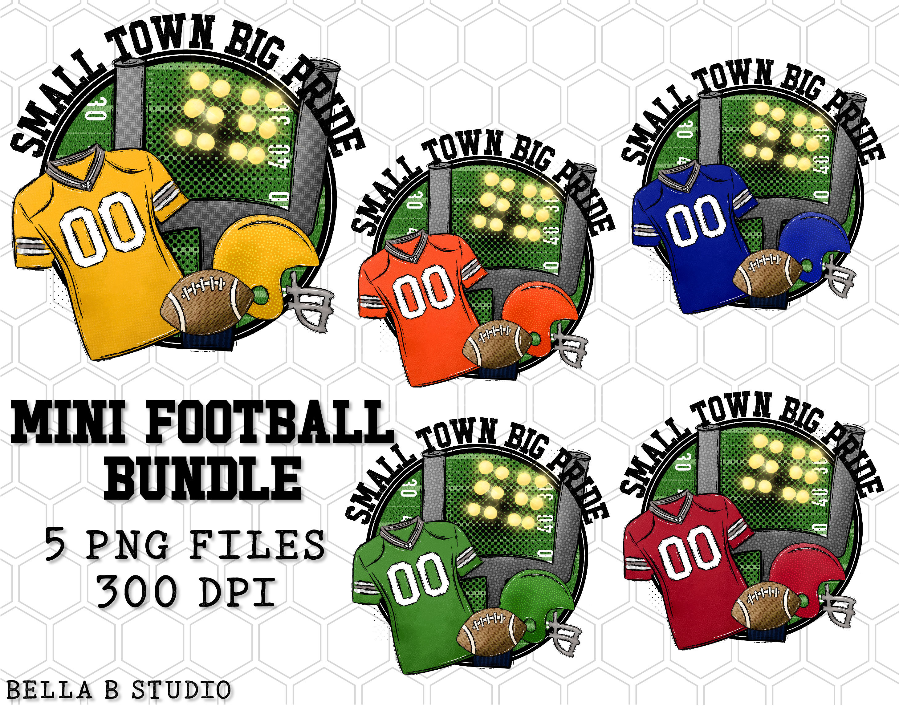 Small Town Big Pride Football PNG Sublimation Bundle, Football, Game ...