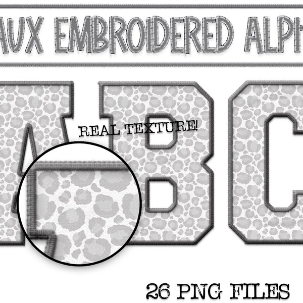 Faux Embroidered Alphabet Png - Etsy