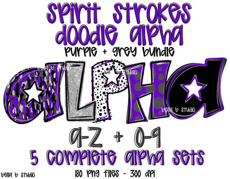 Purple and Grey Spirit Doodle Alpha, Spots Alpha PNG, School Spirit ...
