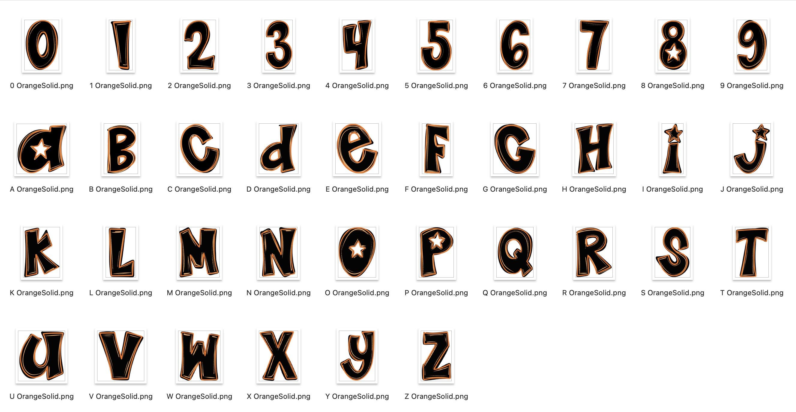 Orange Spirit Doodle Alpha, Spots Alpha PNG, School Spirit Alphabet ...