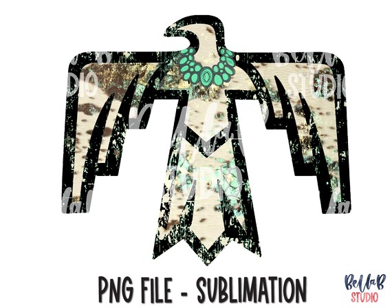Turquoise Thunderbird Sublimation Design Tribal Thunderbird | Etsy